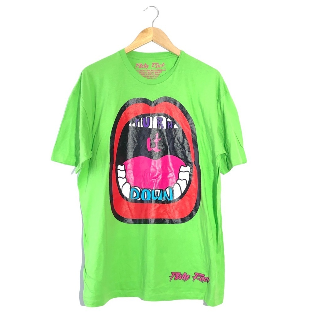 Party Rock Clothing Lmfao Turn It Down Neon Green Ope… - Gem